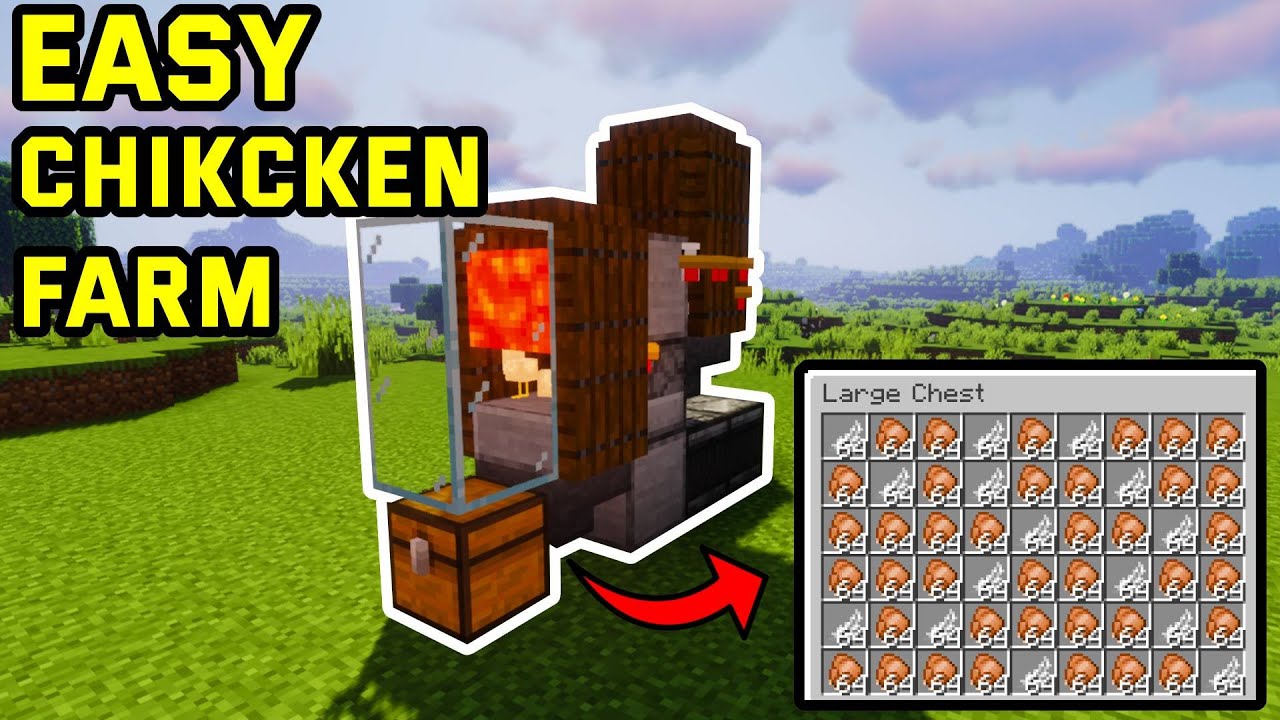 EASY CHICKEN FARM MINECRAFT 1.20 (Bedrock/Java/Mcpe/Ps4/Xbox) - YouTube
