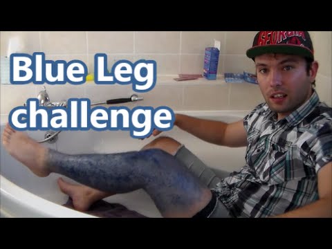 Dyeing my Leg Hair Blue challenge #hydro - YouTube