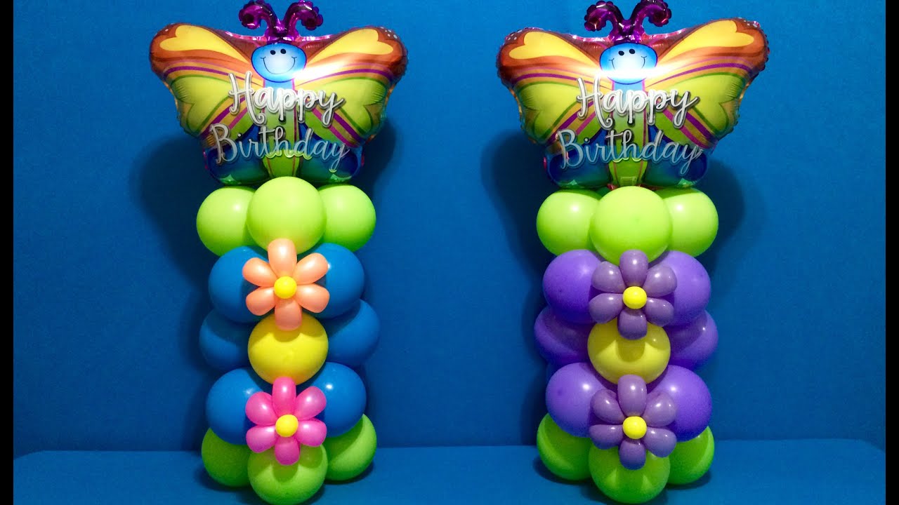 Butterfly Flower Balloon Columns! - YouTube