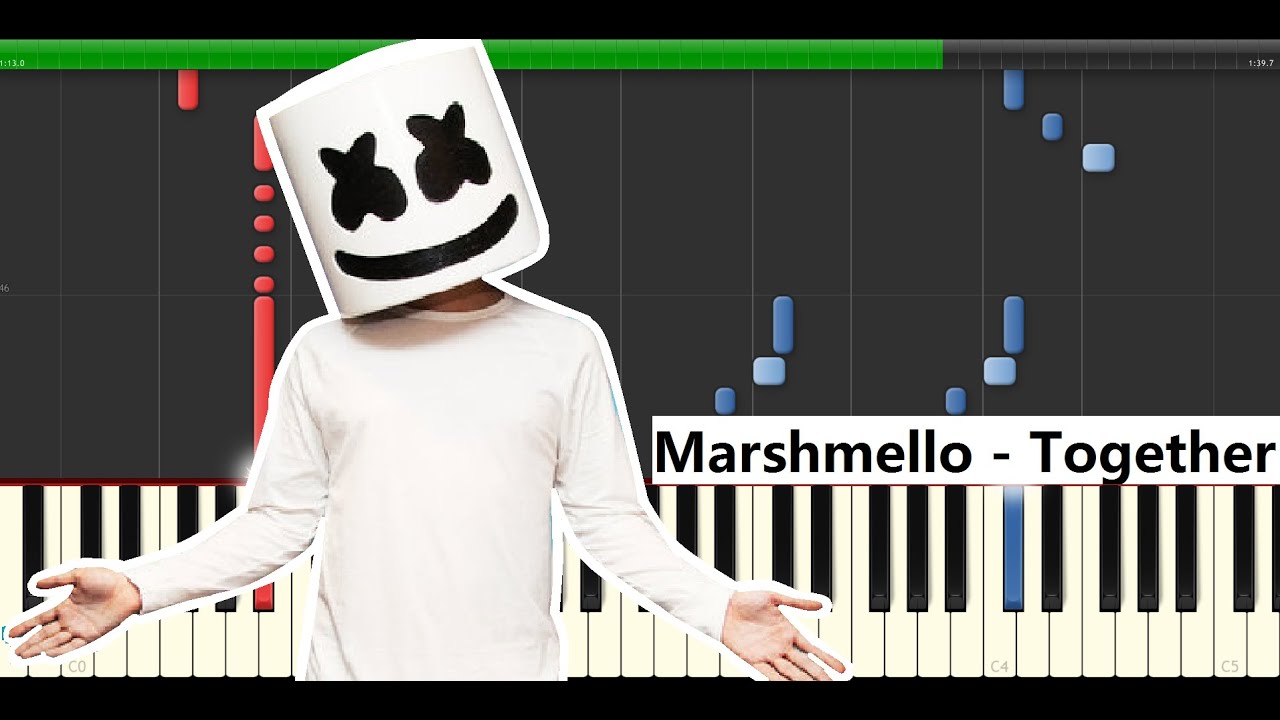 Together - Marshmello PIANO TUTORIAL MIDI - YouTube