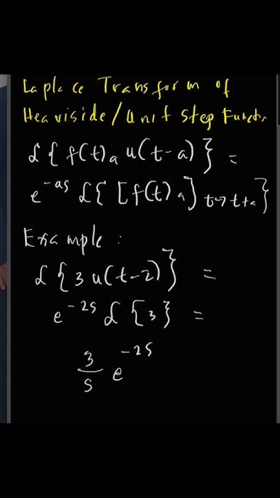 Laplace Transform Of Heaviside or Unit Step Function - Example 1 - YouTube