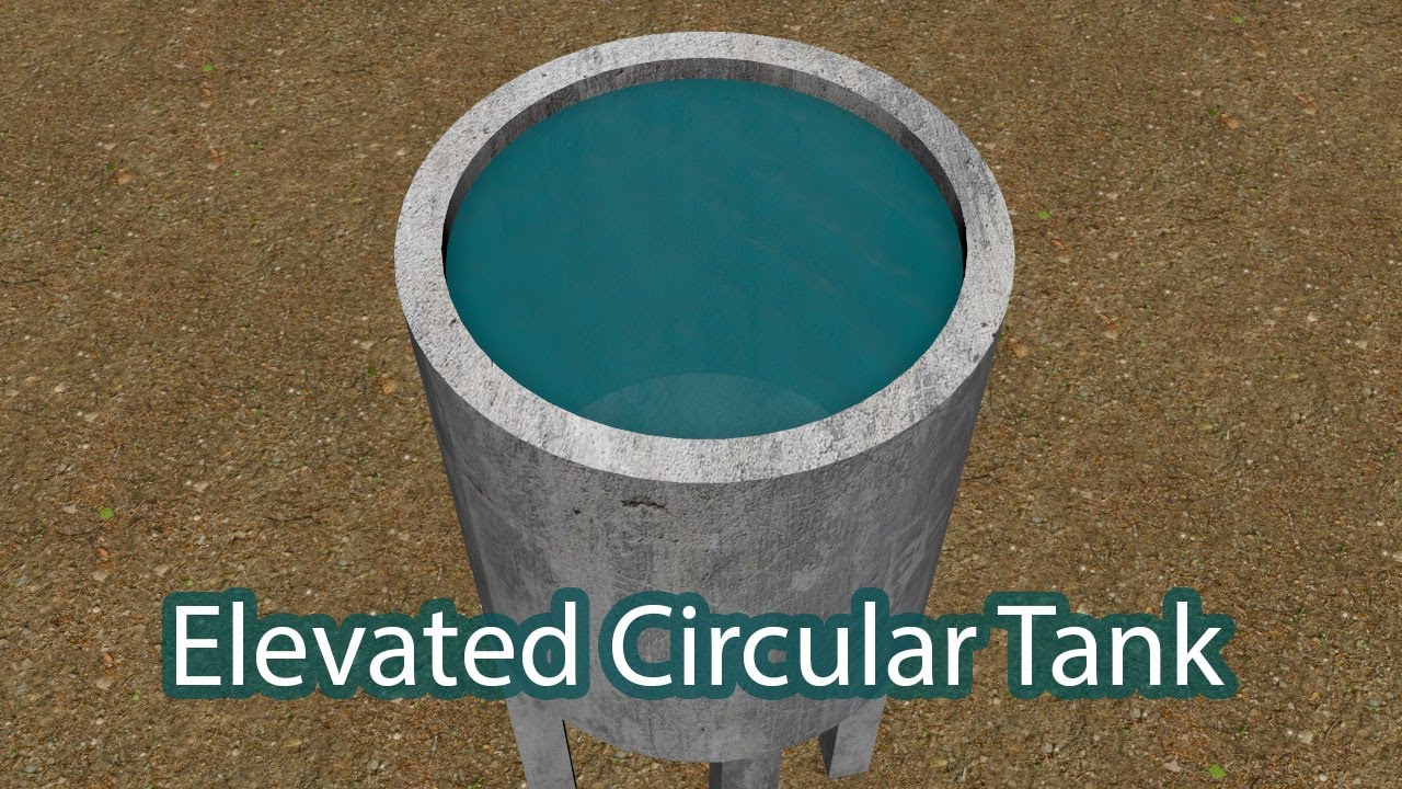 Elevated Circular Tank detailing - 3d - YouTube
