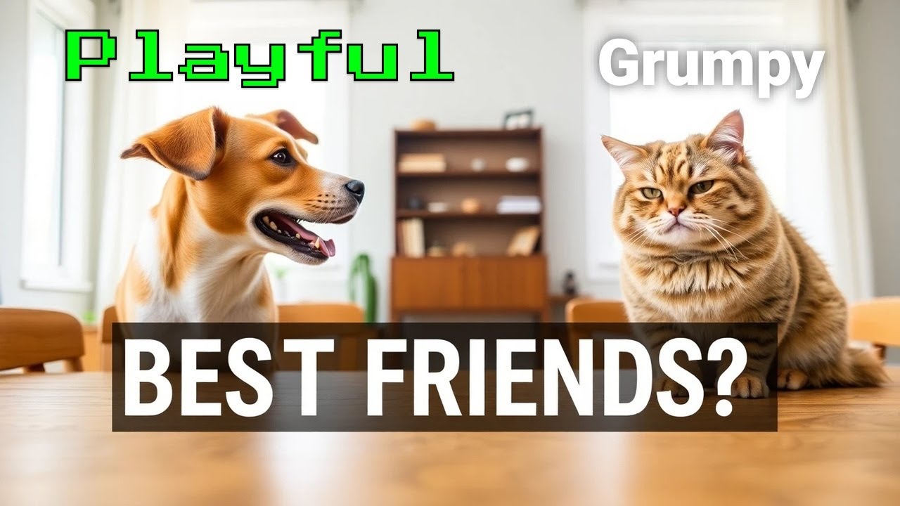 Playful Dog vs Grumpy Cat:Who Wins?🤔 - YouTube