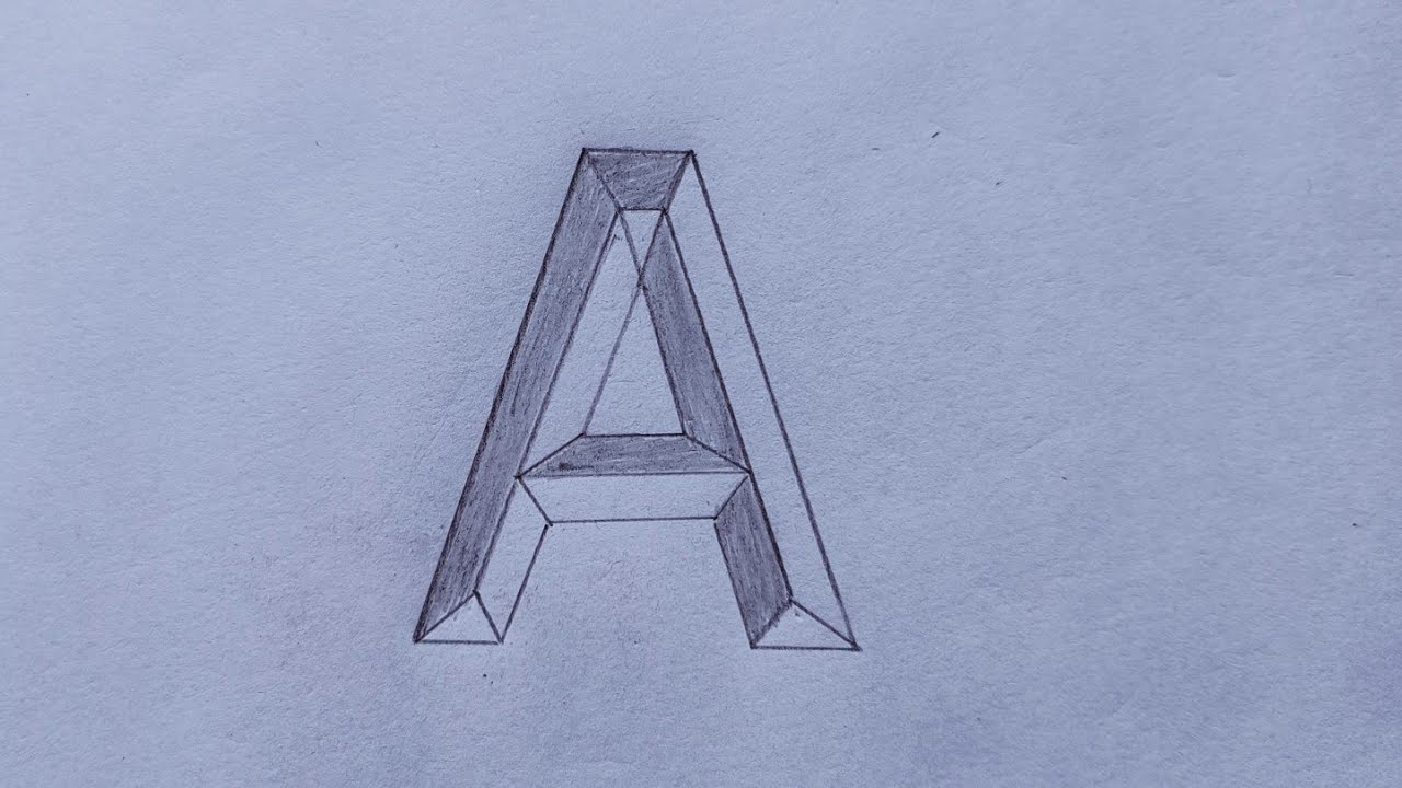Pencil Drawing 3d Letter A easy || Drawing Video - YouTube