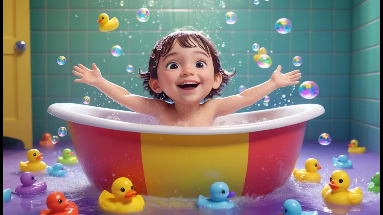 Splish, Splash, A Rainbow Bath | Fun Nursery Rhyme for Kids | Sing ...