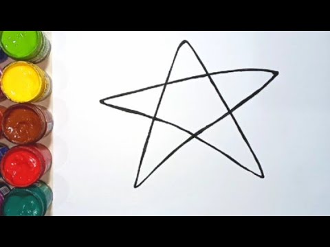 Star Drawing With Simple Painting For Kids | Learning Colours Names ...