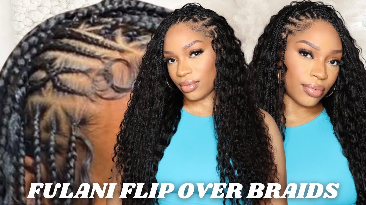 Fulani Flip Over Boho Braids Water Wave Sew In | YWigs - YouTube