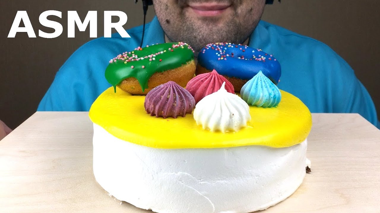 ASMR DONUTS COLORFUL CHOCOLATE CAKE (Eating Sounds/Eating Show) MUKBANG ...