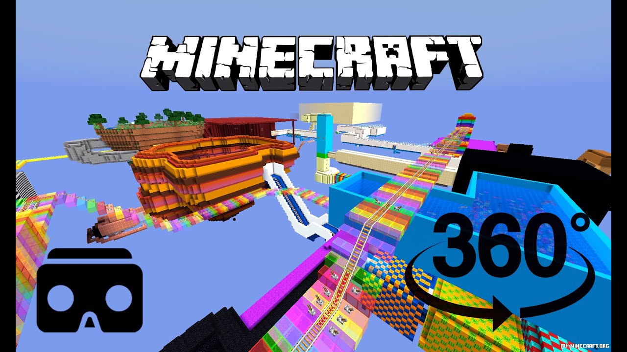 Great Roller Coaster in 360 ° - Minecraft [VR] 4K - YouTube