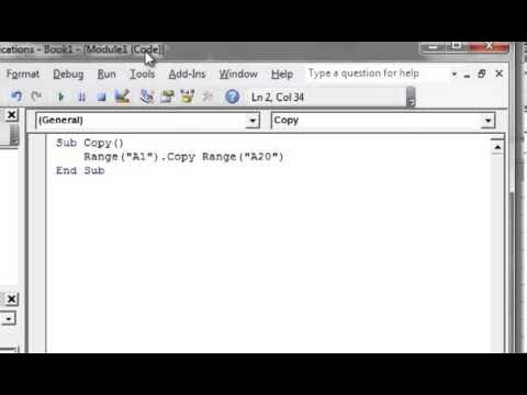 Excel 2010 VBA Tutorial 8: Copying Cell Ranges and Formatting - YouTube