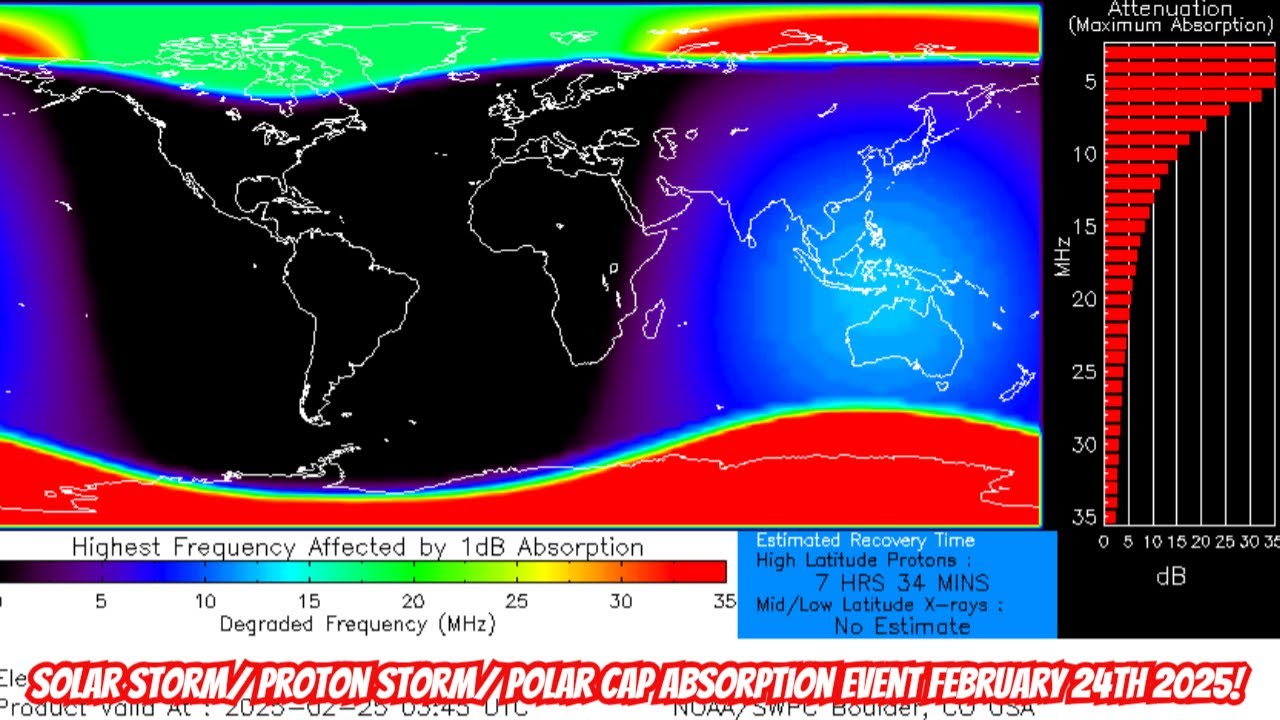 Solar Storm/ Proton Storm/ Polar Cap Absorption Event February 24th ...