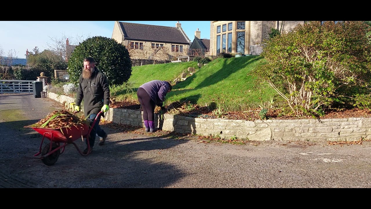 weeding and mulching - YouTube