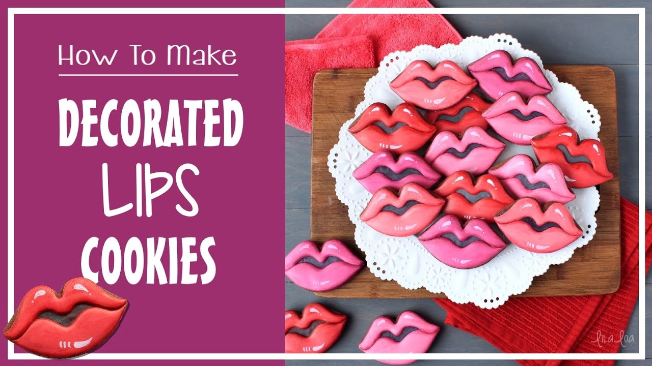 How To Make Luscious Lips Decorated Sugar Cookies - YouTube