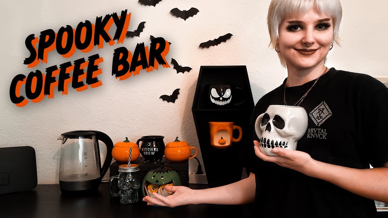 Decorate with me! | Spooky Coffee Bar - YouTube