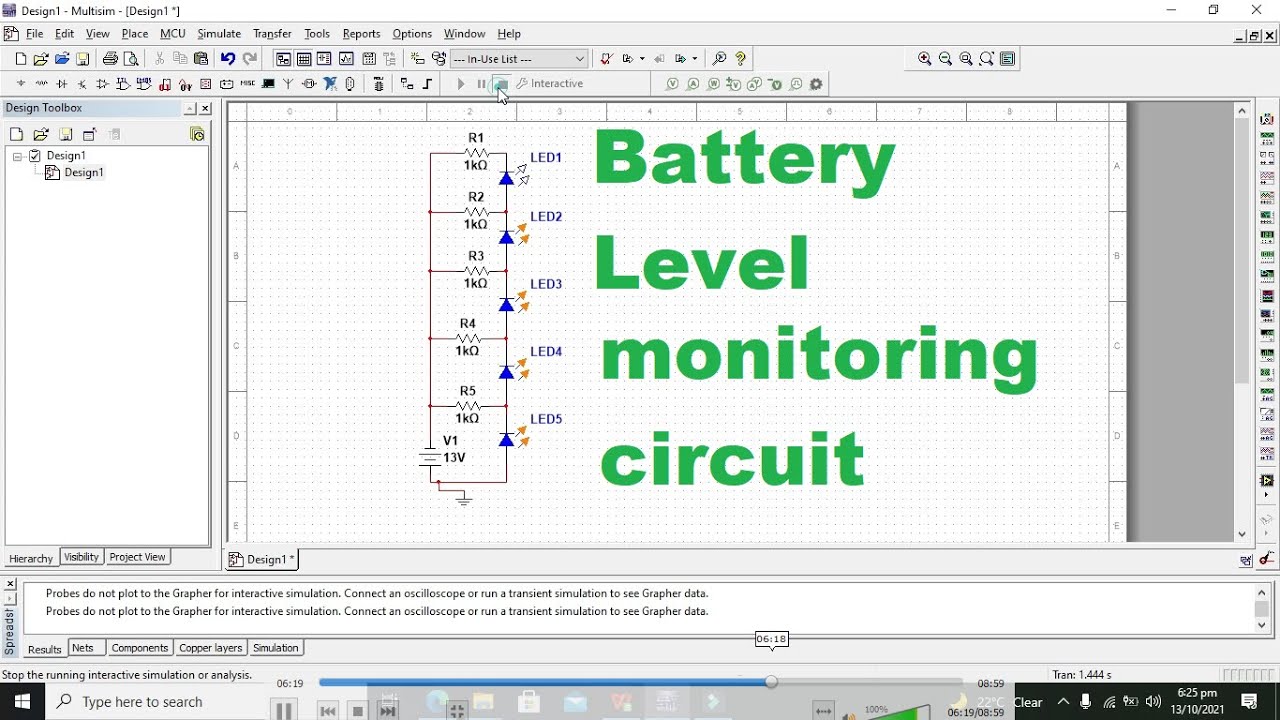 battery level monitoring circuit within multisim | simulation of ...