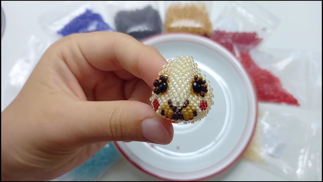 Tutorial Beaded Mouse | 2 part of 6 | Face | Ksenia Beads - YouTube