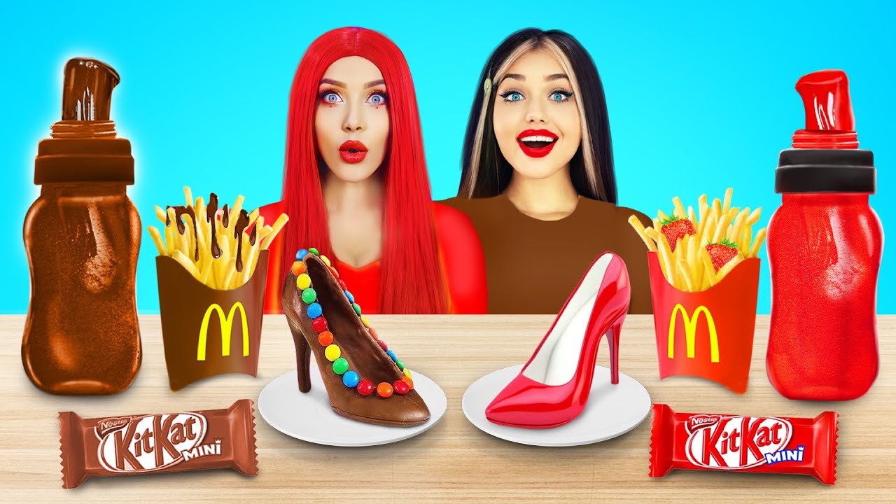 Honey Jelly Chocolate VS Real Food Challenge! Sweet Battle with ...