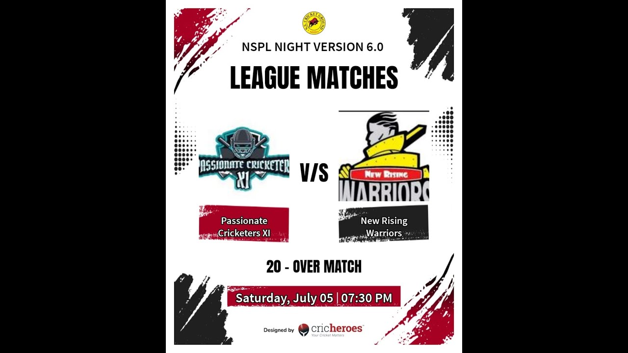 🔴LIVE | PASSIONATE CRICKETERS XI V/S NEW RISING WARRIORS | NSPL NIGHT ...