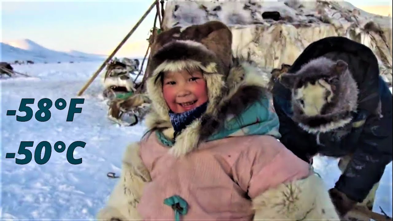 north nomads life in brutal cold with kids and reindeer - YouTube