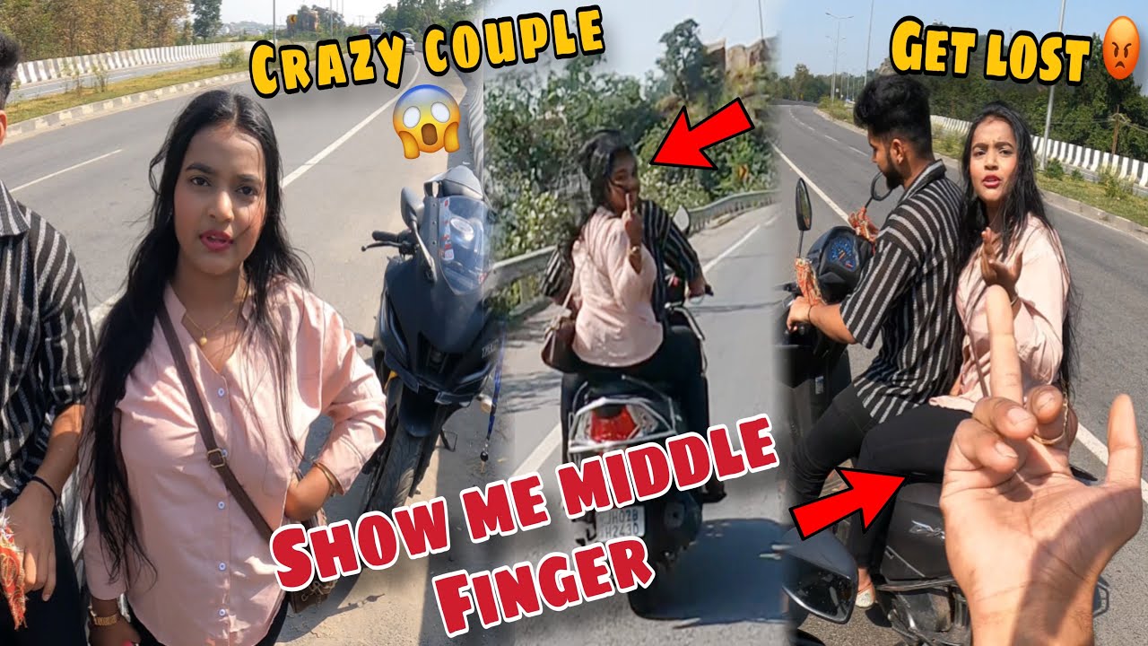 Crazy Cute couple show me 😡 Middle Finger 🖕 Stupid couple 🫢 || @Vicky_Vlog_Jh- #couple #react ...