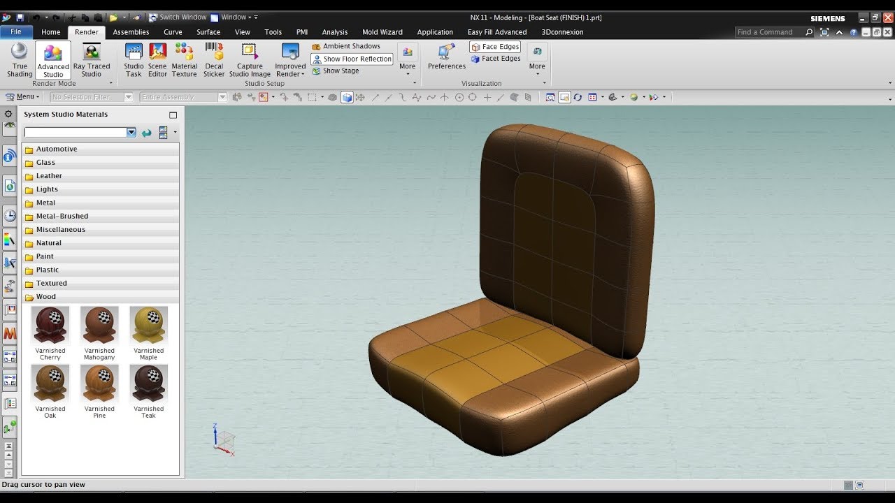 NX CAD Realize Shape : Create Boat Seat - YouTube