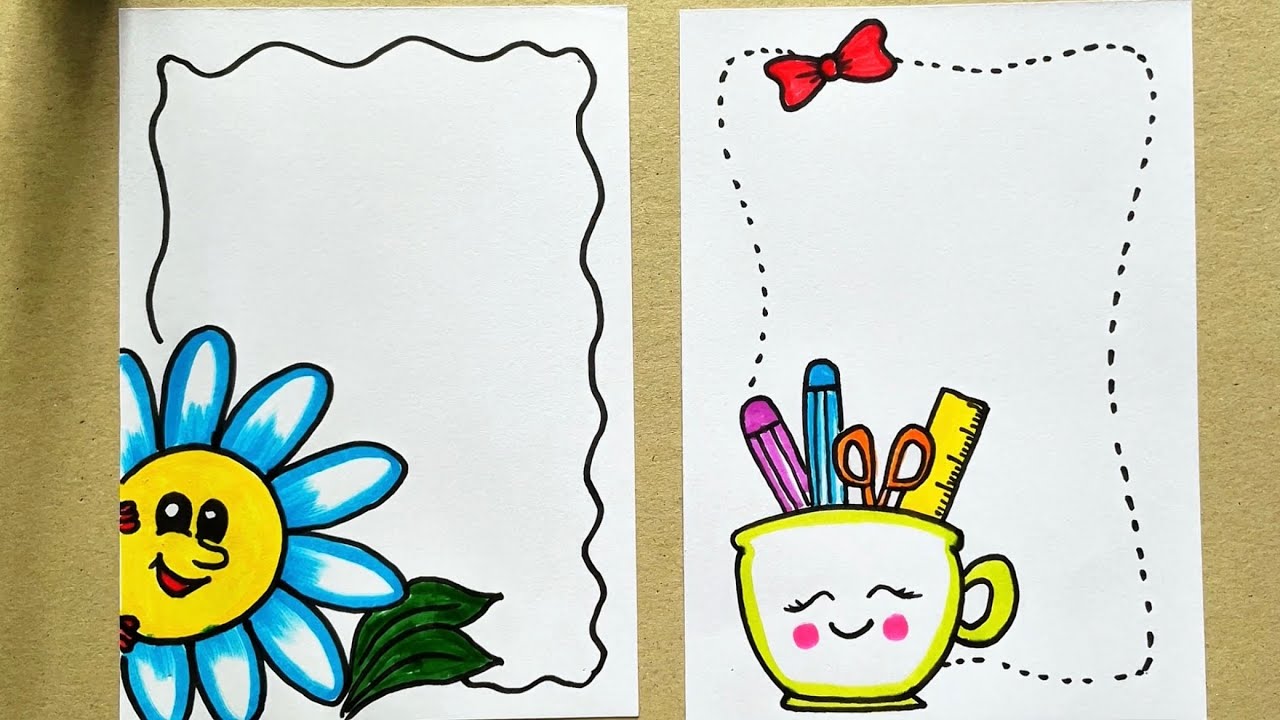 Cute Border Designs| Project Work Designs| File Decoration Ideas| Front ...