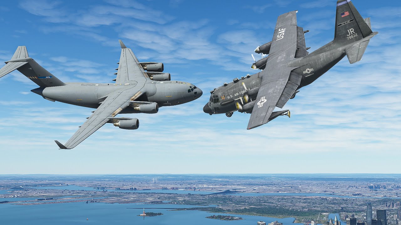 Military Aircraft C-17 and Lockheed C-130 Hercules Almost Collide In ...