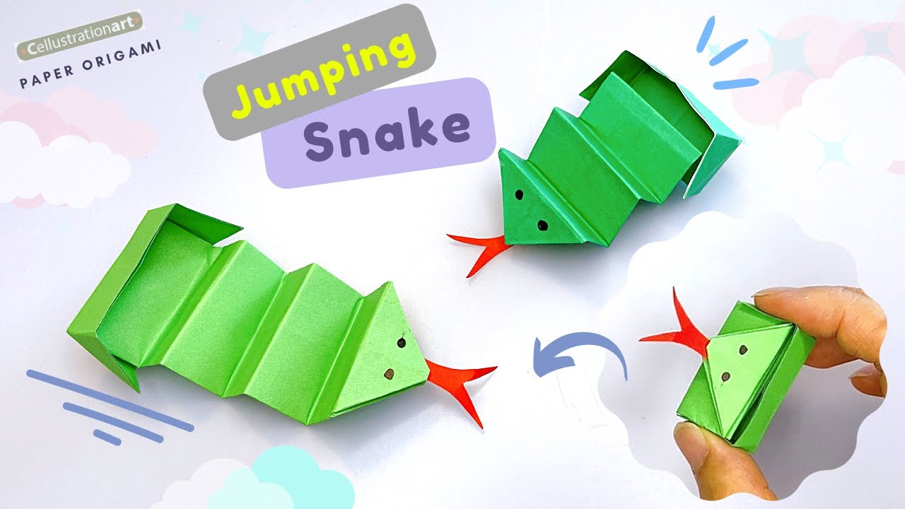 Origami Jumping Paper Snake - Very Easy! | Snake in the Box | DIY Paper ...