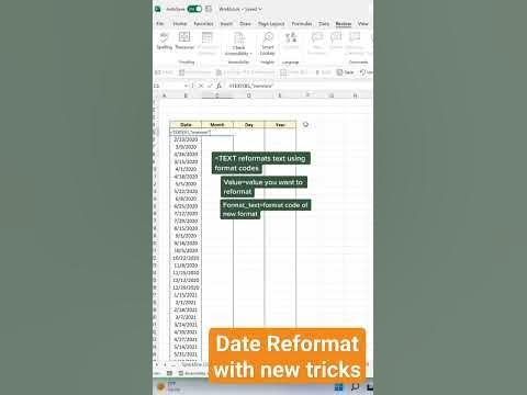 Date Reformat with new function #newtrending #viralvideo #excelshortcuts - YouTube
