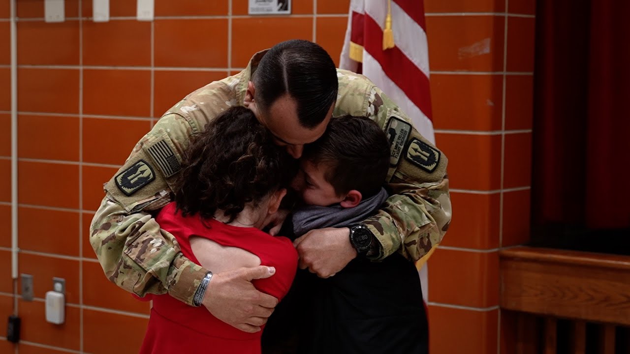 Surprise! Sgt. Michael Teller Returns Home From Deployment - YouTube