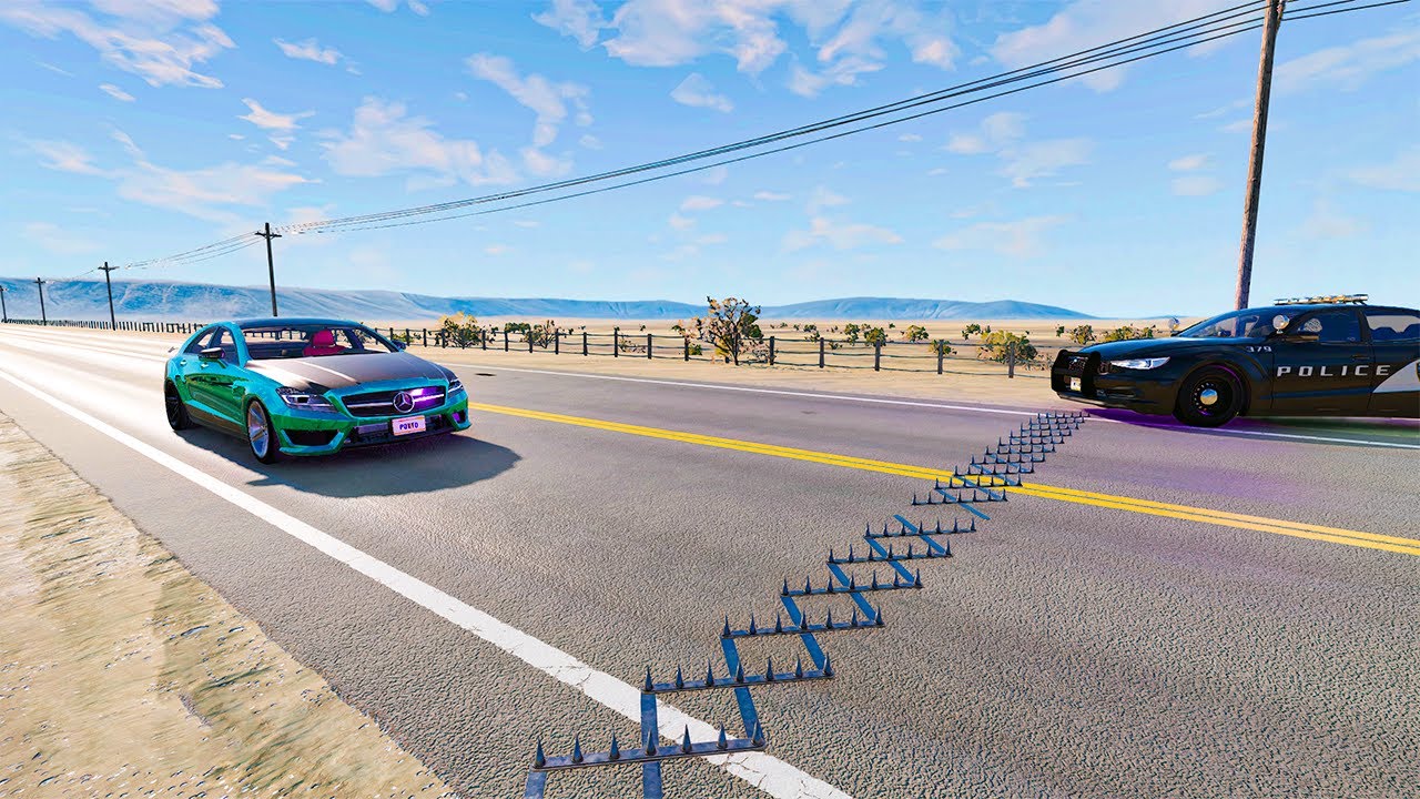 Road closure by police #3 💥 BeamNG Drive - YouTube