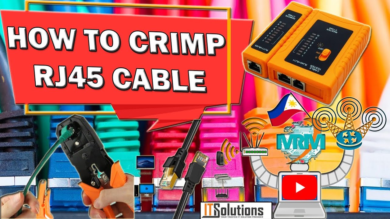 HOW TO CRIMP RJ45 CABLE TUTORIAL | MRM I.T. SOLUTIONS | - YouTube