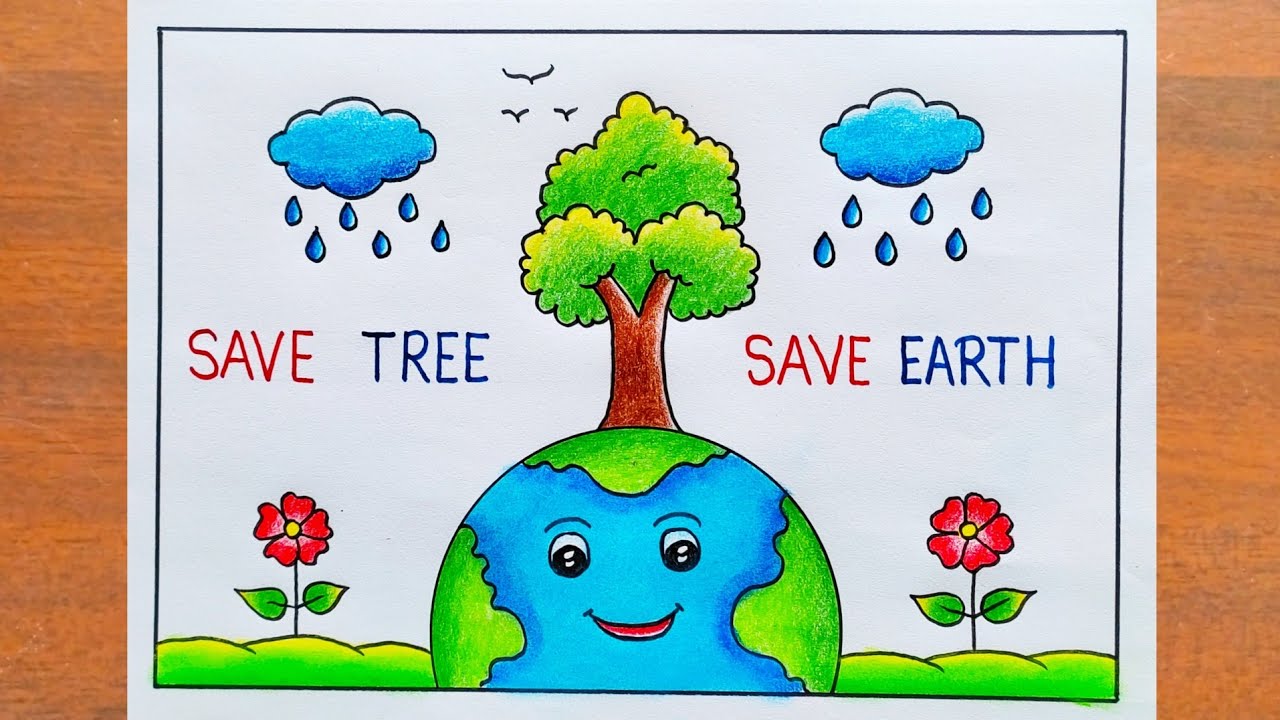Earth Day Drawing / How to Draw World Earth Day Poster Easy Step By ...
