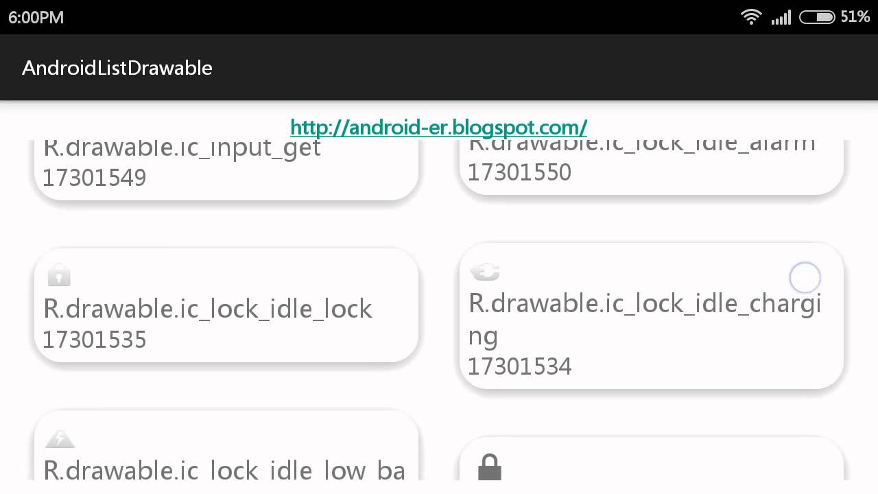 RecyclerView + CardView example - list available Drawable - YouTube