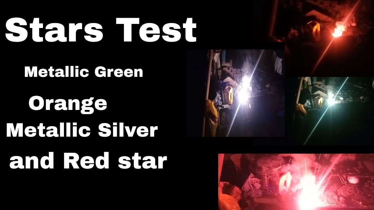 STARS TEST! Silver Metallic, Mettalic Green, Red and Orange Star - YouTube