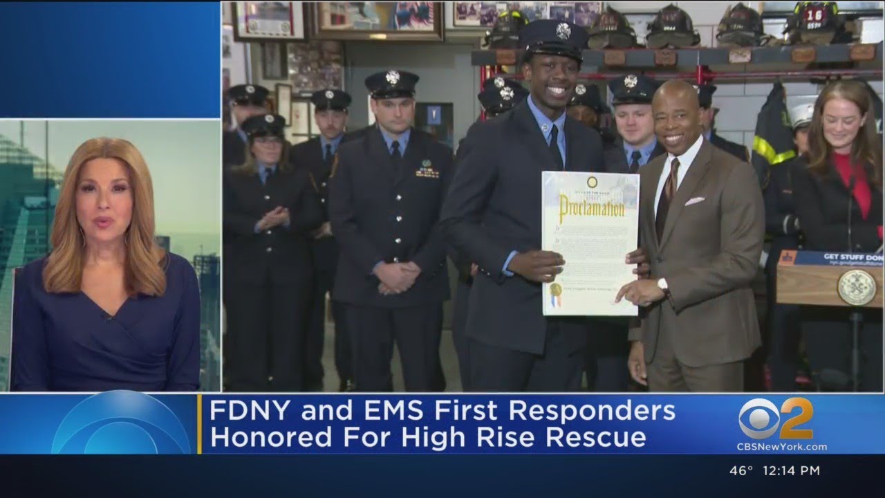 FDNY honored for high-rise rescue - YouTube
