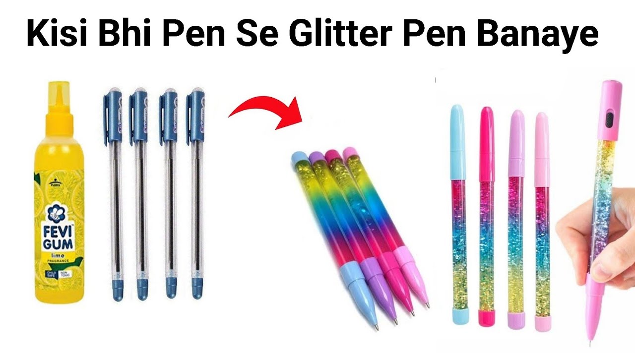 How to make Lava Glitter Lava Pen at home/DIY Glitter Pen/Homemade ...