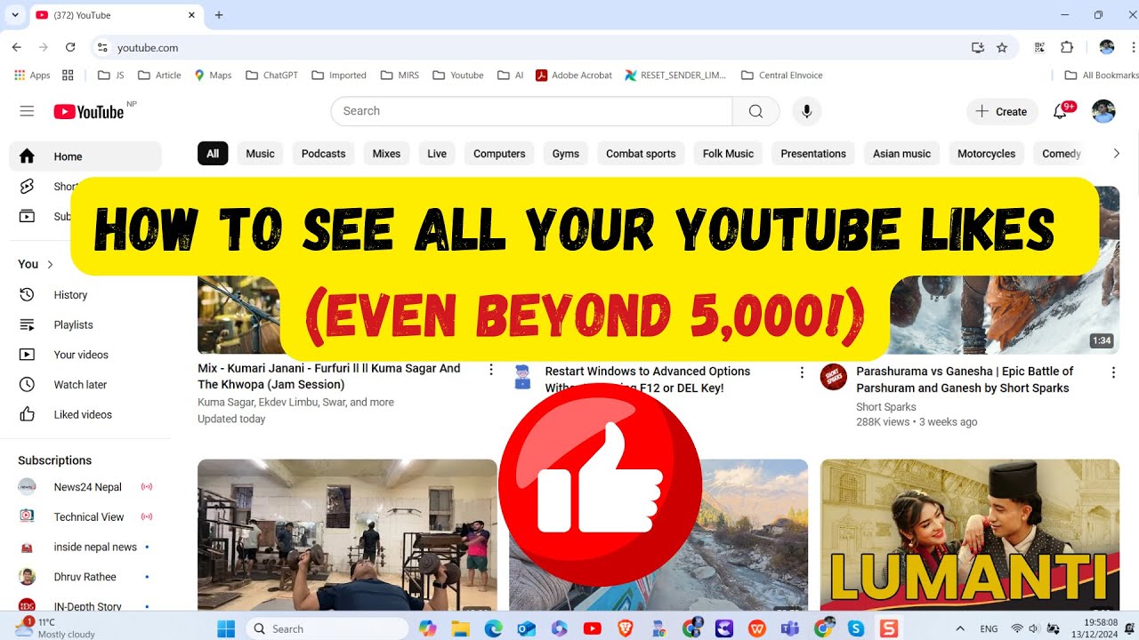 How to See All Your YouTube Likes (Even Beyond 5,000!) - YouTube