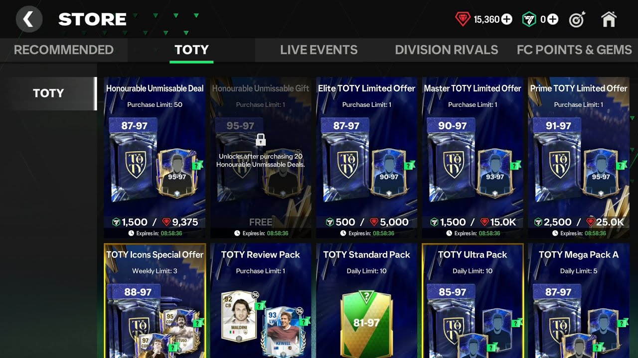 SPECIAL TOTY PACK FC MOBILE - YouTube