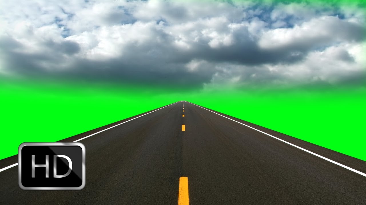 road 03 in green screen free stock footage - YouTube