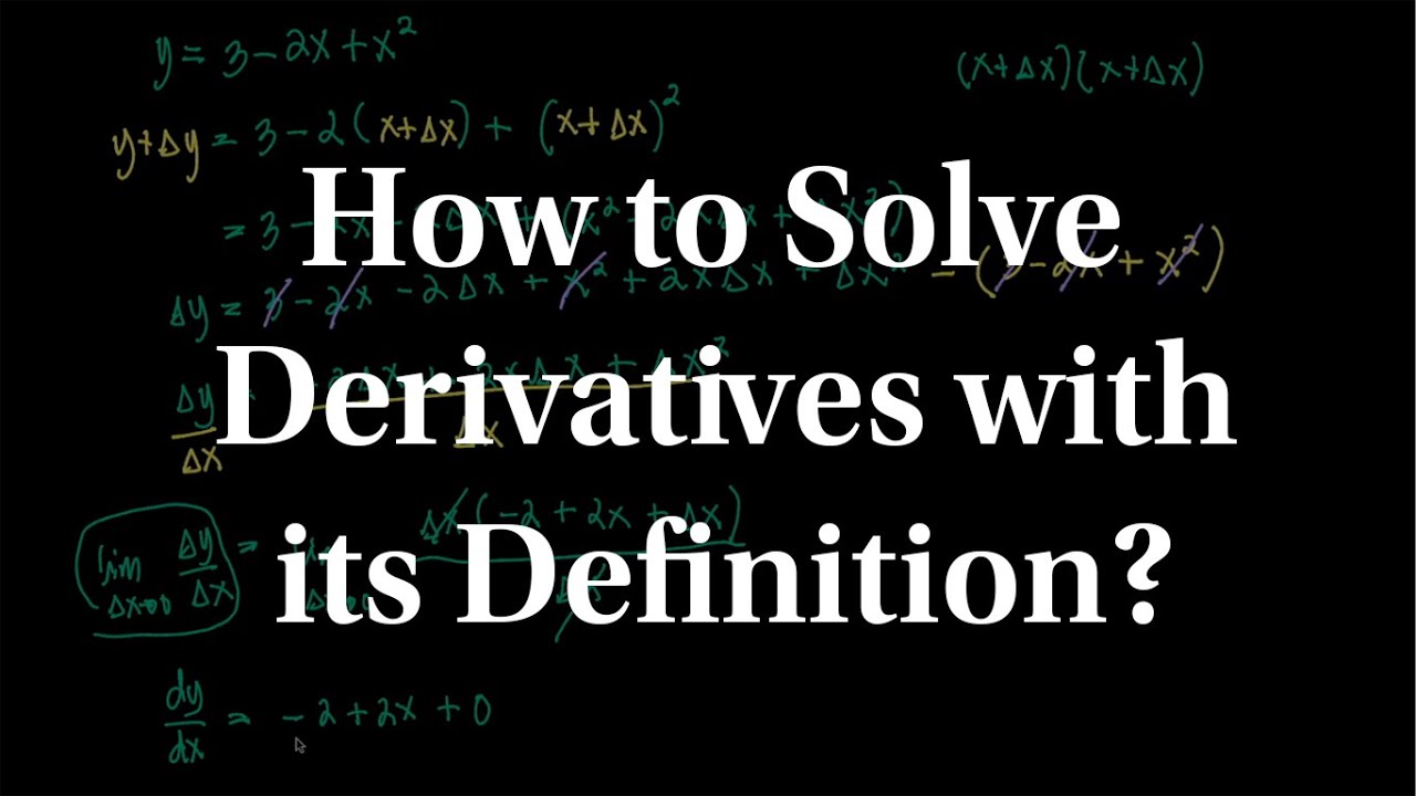 How to Solve Derivatives with its Definition - YouTube
