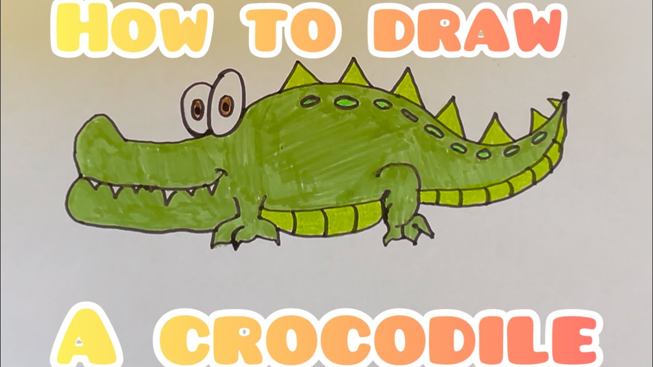 How to draw a cartoon crocodile | step by step - YouTube