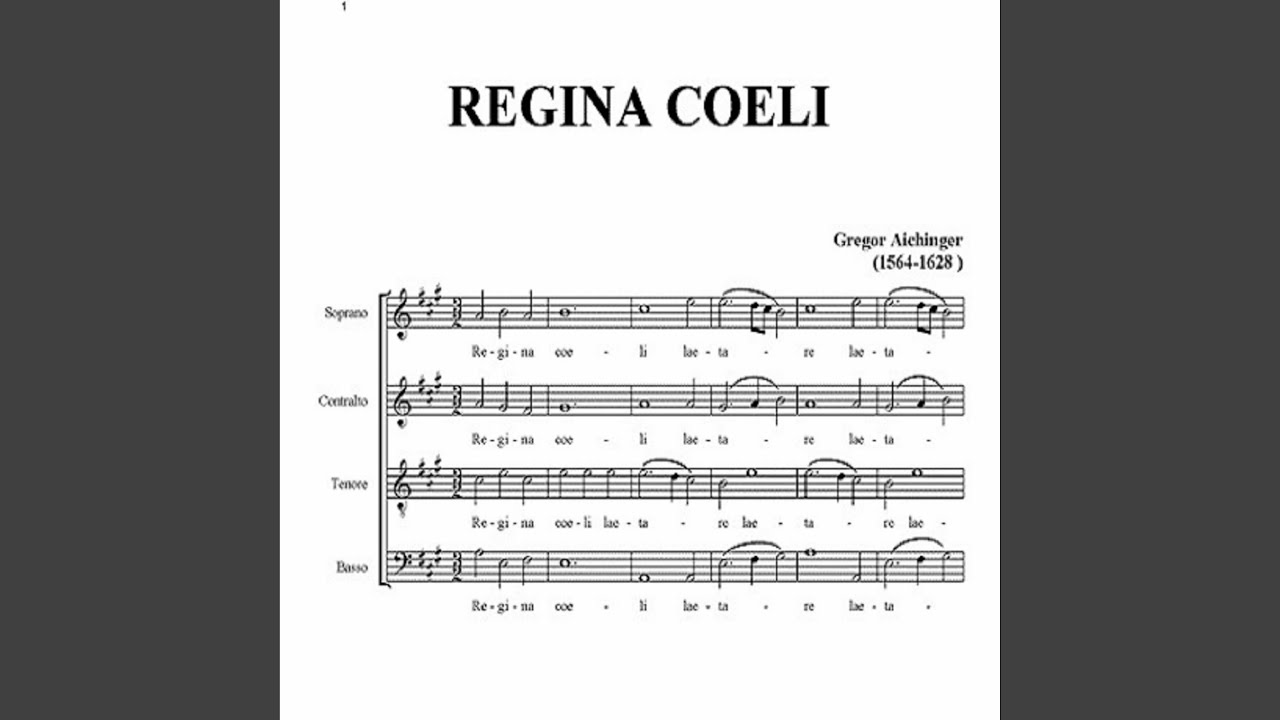 REGINA COELI (Part for Alto) - YouTube