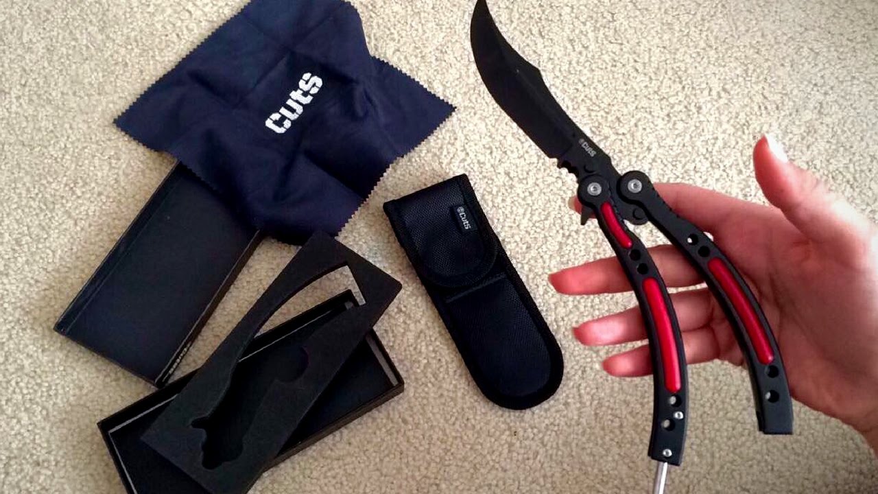 Balisong UNBOXING- $20 Cuts Csgo Curved Blade (Red) - YouTube