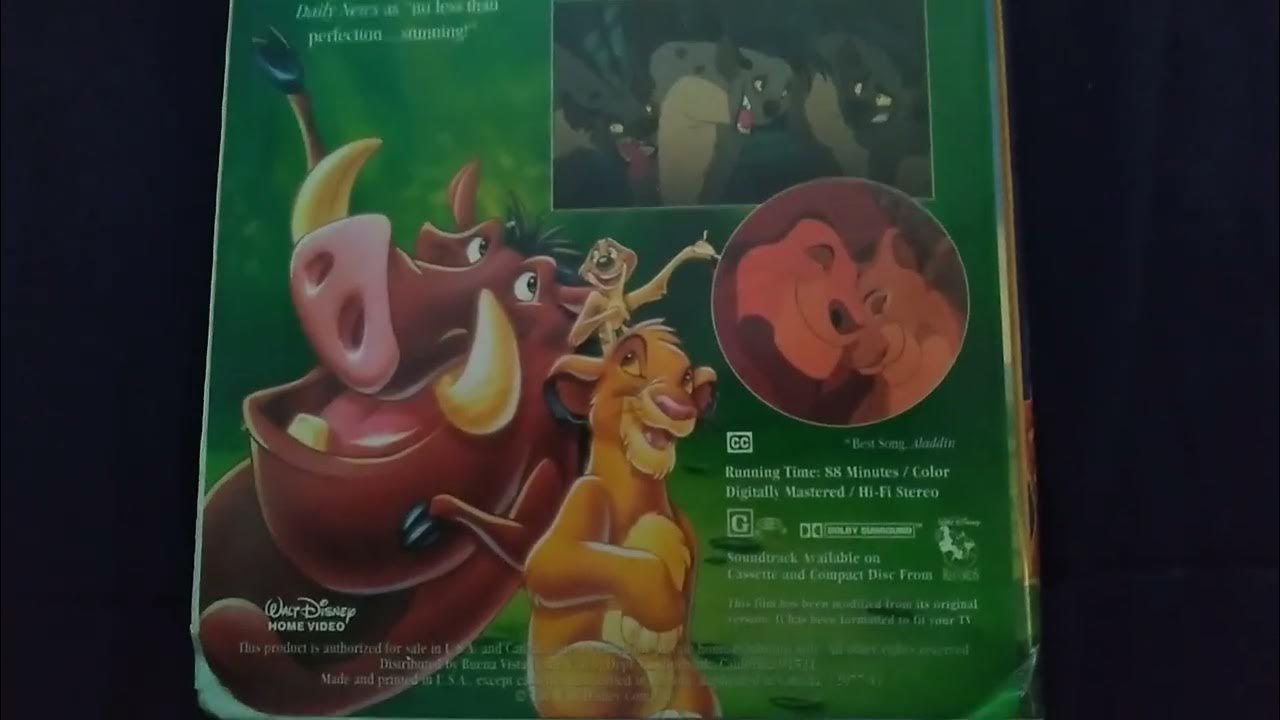 The Lion King (1994) VHS Review - YouTube