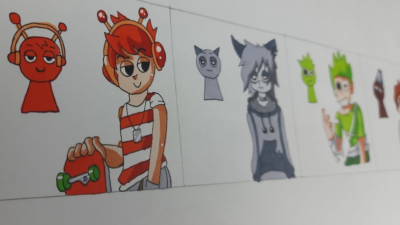 How to draw Humanized Incredibox Sprunki (Oren, Gray, OWAKCX and Brud ...