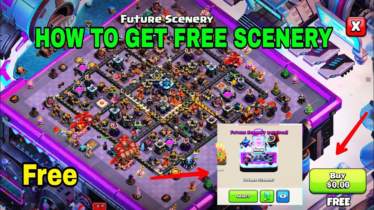 How To Get Free Future scenery in Clash of Clans - YouTube