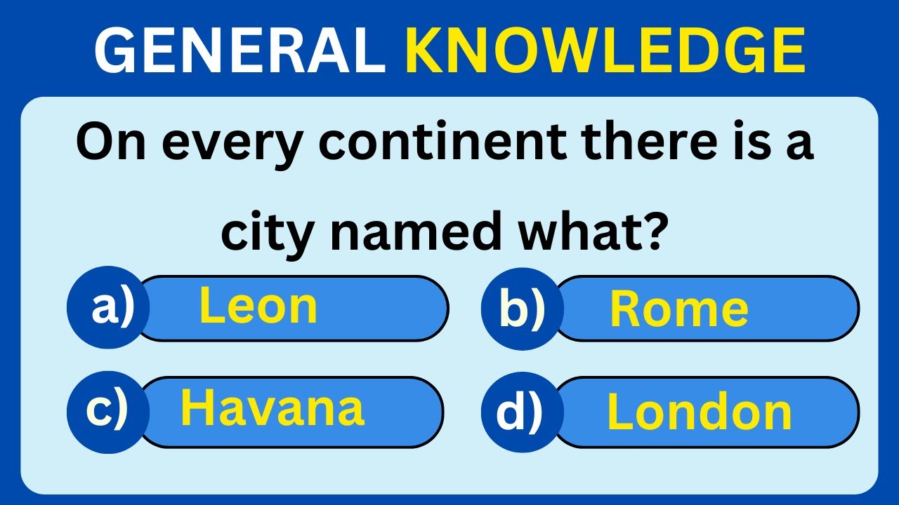 General knowledge Quiz Trivia 🧠| Can You Answer All 20 Questions ...