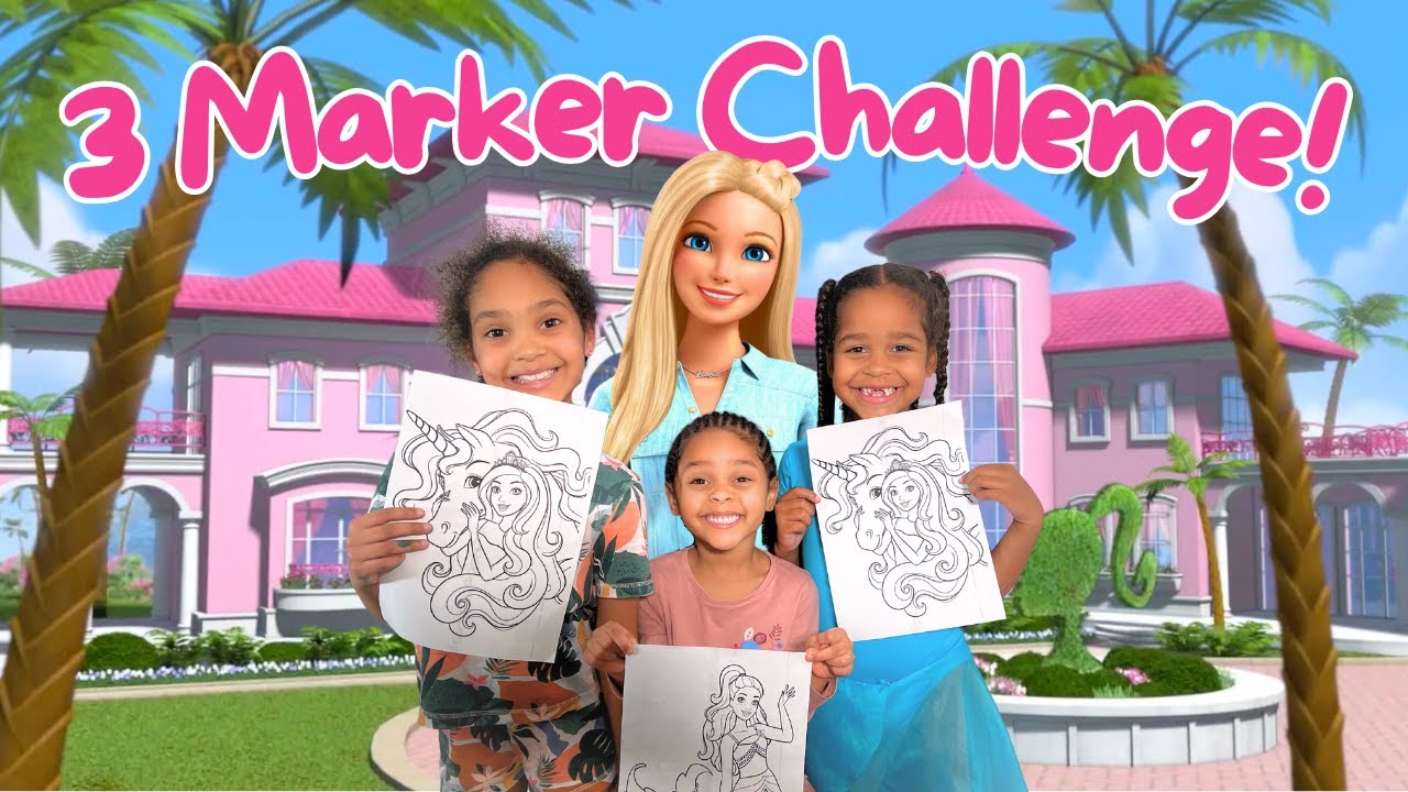 3 MARKER CHALLENGE!! BARBIE EDITION | Talitha & Talora's World - YouTube