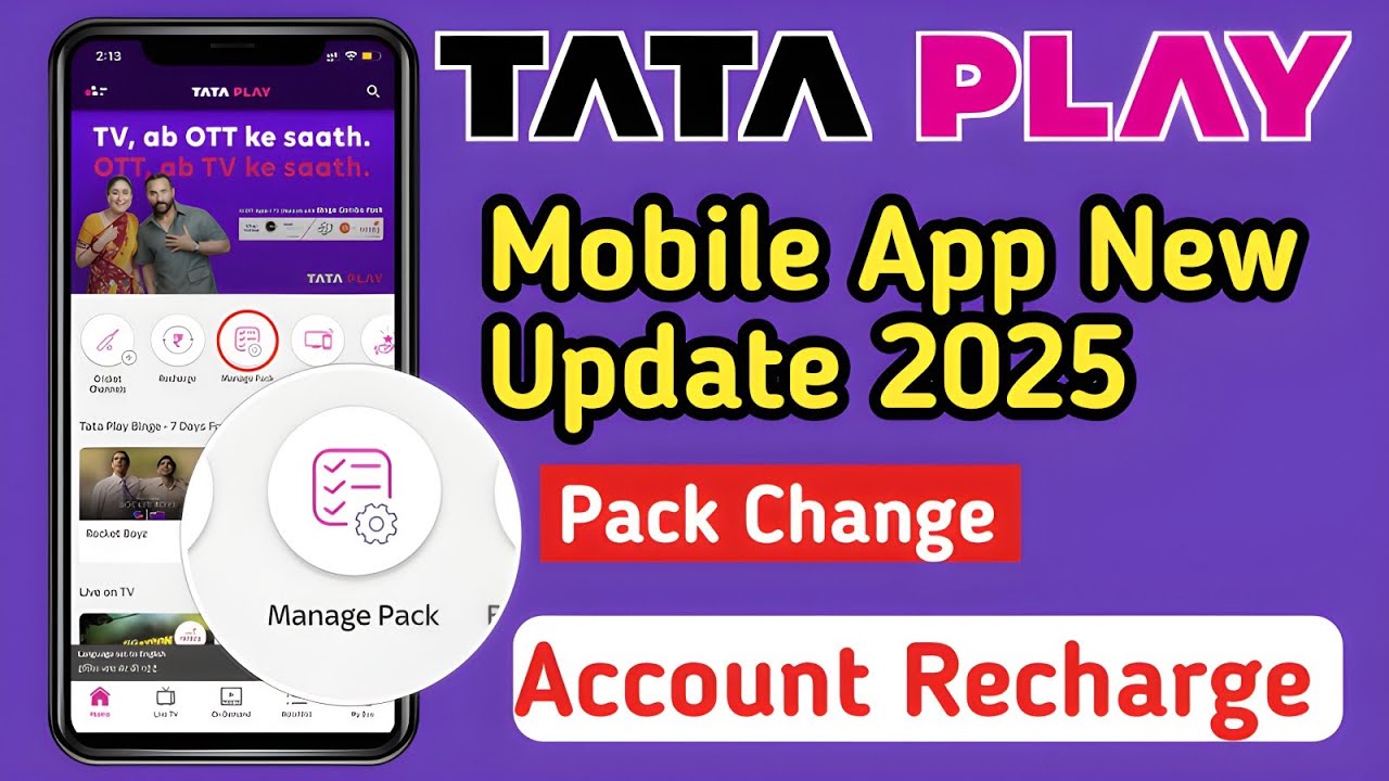 Tata Play Mobile App New Update 2025 // Tata Play Pack Change New ...